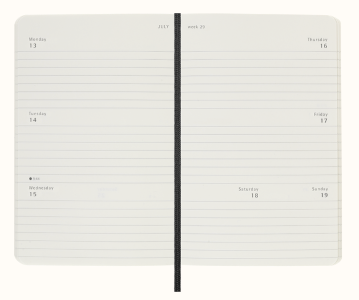 Moleskine 2026 Pocket Weekly Horizontal Planner - Black, Soft Cover ...