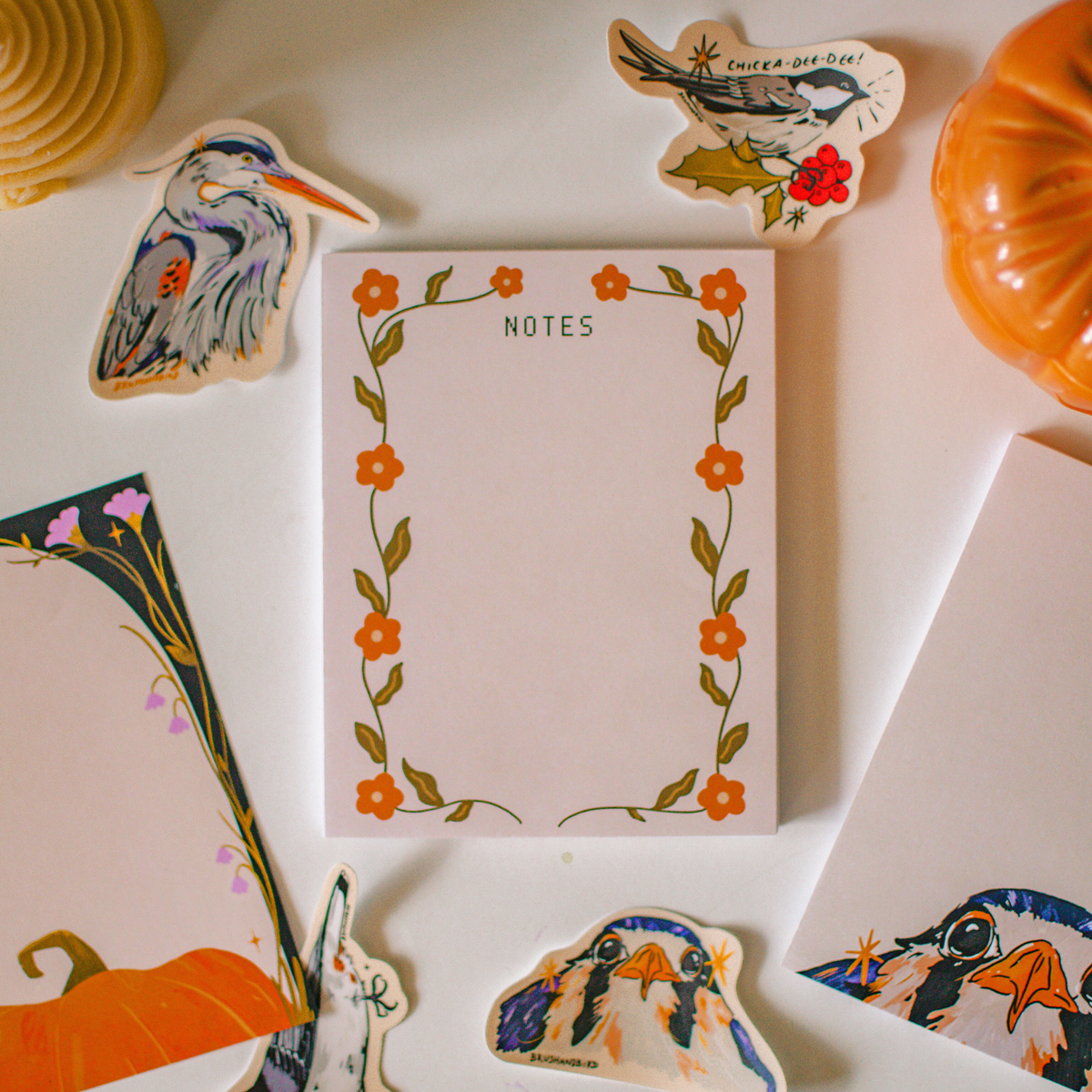 Notepad - Orange Flower Notes – Duly Noted Stationery