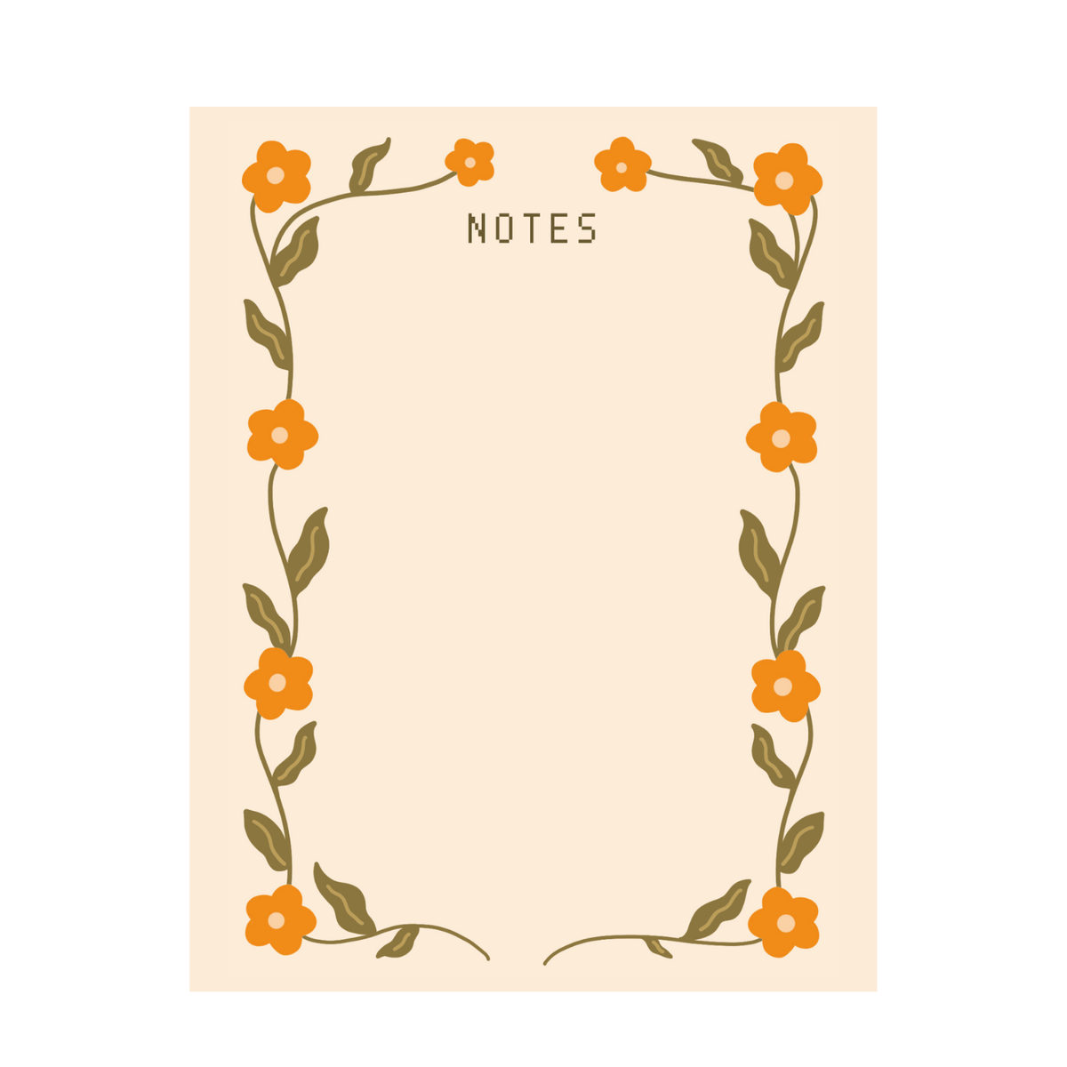 Notepad - Orange Flower Notes – Duly Noted Stationery