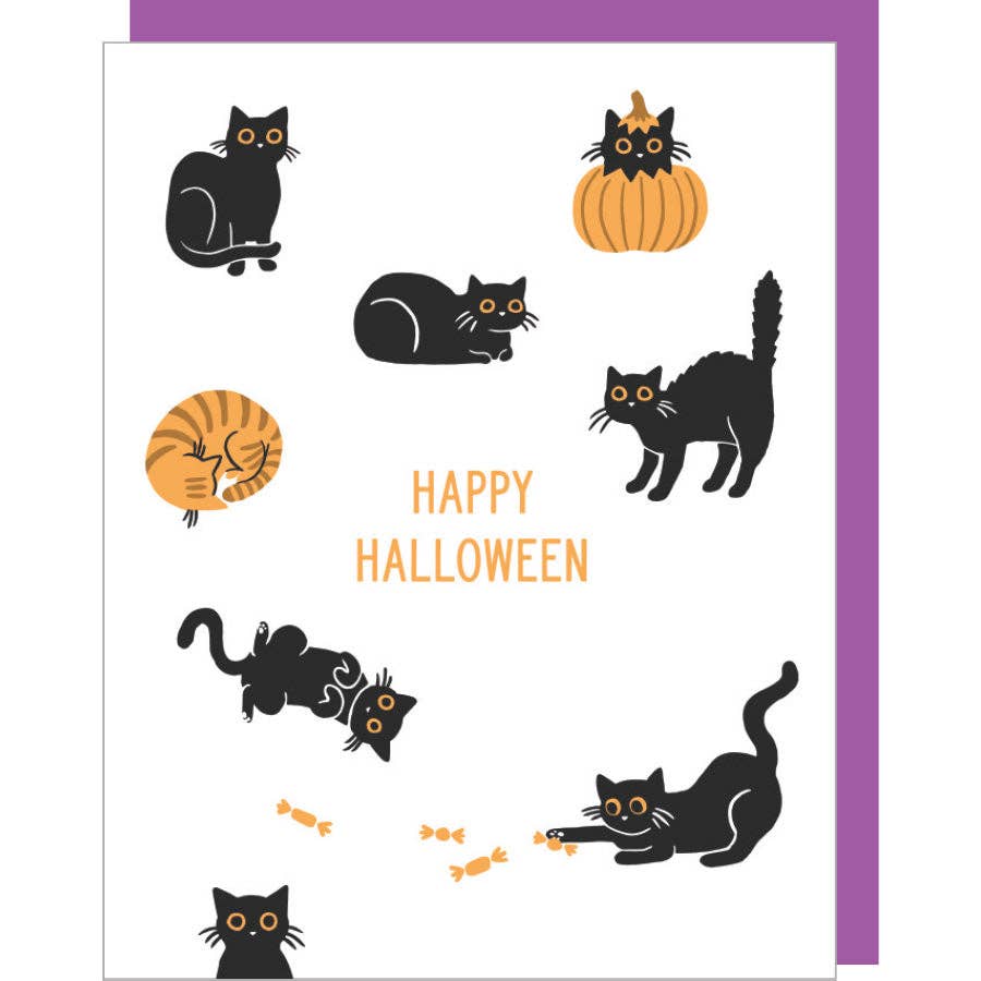 Greeting Card - Scaredy Cats Halloween – Duly Noted Stationery