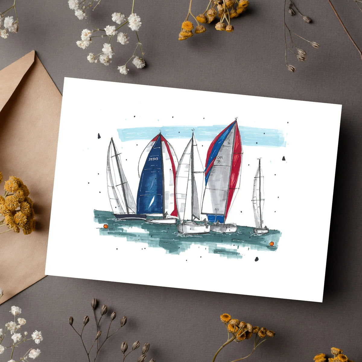 Downtown Sketcher Greeting Card - Chester Race Week – Duly Noted Stationery