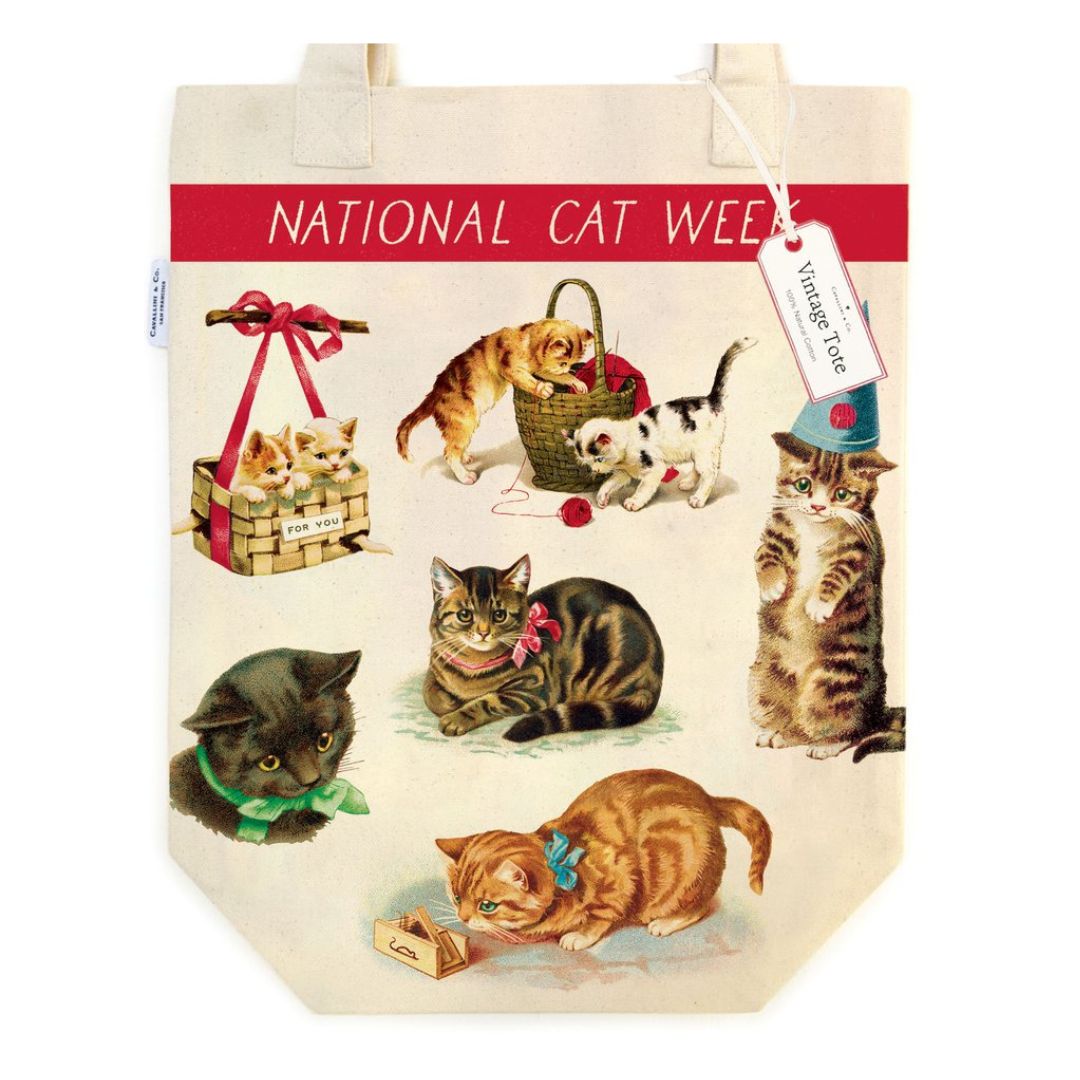 Canvas Tote - Vintage Cats – Duly Noted Stationery