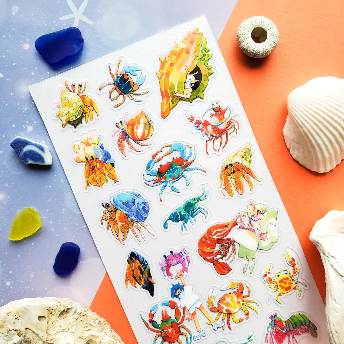 Sticker Sheet - Colourful Crustaceans – Duly Noted Stationery