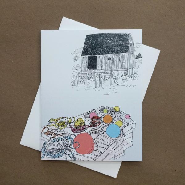 Emma Fitzgerald Greeting Card - Floats On The Dock – Duly Noted Stationery